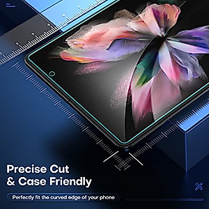 TOCOL [6 Items Designed for Samsung Galaxy Z Fold 3 5G- 2 Pack Front Tempered Glass Screen Protector + 2 Pack Inside TPU Screen Protector + 2 Pack Tempered Glass Camera Lens Protector, Bubble Free