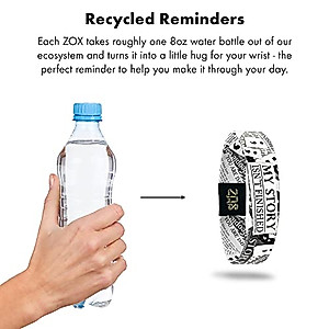 ZOX Bracelets — My Story Isn't Finished | Stretchy Elastic Band with Motivational Affirmations and Beautiful Artwork, Great Gift for Men, Women, and Kids (Medium)