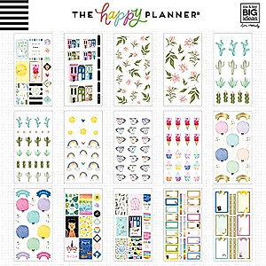 me & my BIG ideas Sticker Value Pack - The Happy Planner Scrapbooking Supplies - Happy Illustrations Theme - Multi-Color - Great for Projects, Scrapbooks & Albums - 30 Sheets, 521 Stickers Total