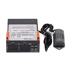 STC-3028 AC 220V DC 12V 24V Dual Digital Thermostat Temperature Humidity Controller Thermometer Hygrometer Incubator Controller (110-220V)