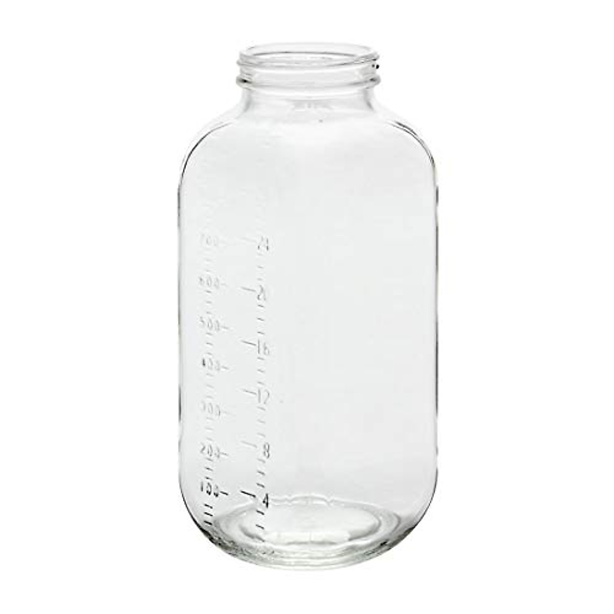 Glass Milk Bottle With 2 Extra Leak Free Lids and Measuring Marks Vintage Jugs 32 Ounces (Set of 2) Made in USA by Crystal Country