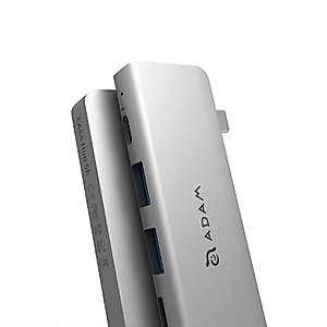 ADAM elements CASA Hub 5E - Universal 5-in1 Card Reader USB-C Hub - SD + MicroSD High Speed Writes and Reads, Fast Charging 60W USB-C PD 3.0, Ultimate 3.1 USB Data Transfer - Grey