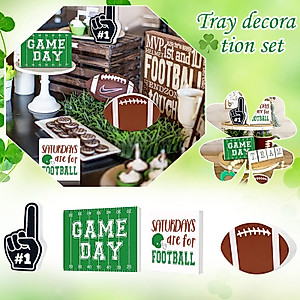 Fall Farmhouses Rustic Football Tiered Tray Decorations Table Decorations for Autumn Thanksgiving Harvest (AS Shown)