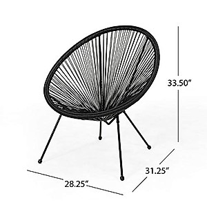 Major Outdoor Hammock Weave Chair with Steel Frame (Set of 2) - Black Finish