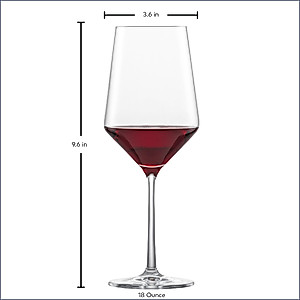 ZWIESEL GLAS Pure Cabernet Red Wine Glass (Set of 4), Graceful Wine Glasses for Red Wine, Dishwasher-Safe Tritan Crystal Glasses, Made in Germany (19 Ounce)
