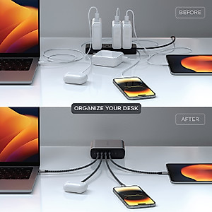 Satechi 200W 6-Port GaN Charger - 2X 140W USB-C and 4X USB-C, Fast Charging Travel Station for Apple and Most Thunderbolt Devices