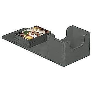 Ultimate Guard Sidewinder 80+, Deck Box for 80 Double-Sleeved TCG Cards, Grey, Magnetic Closure & Microfiber Inner Lining for Secure Storage