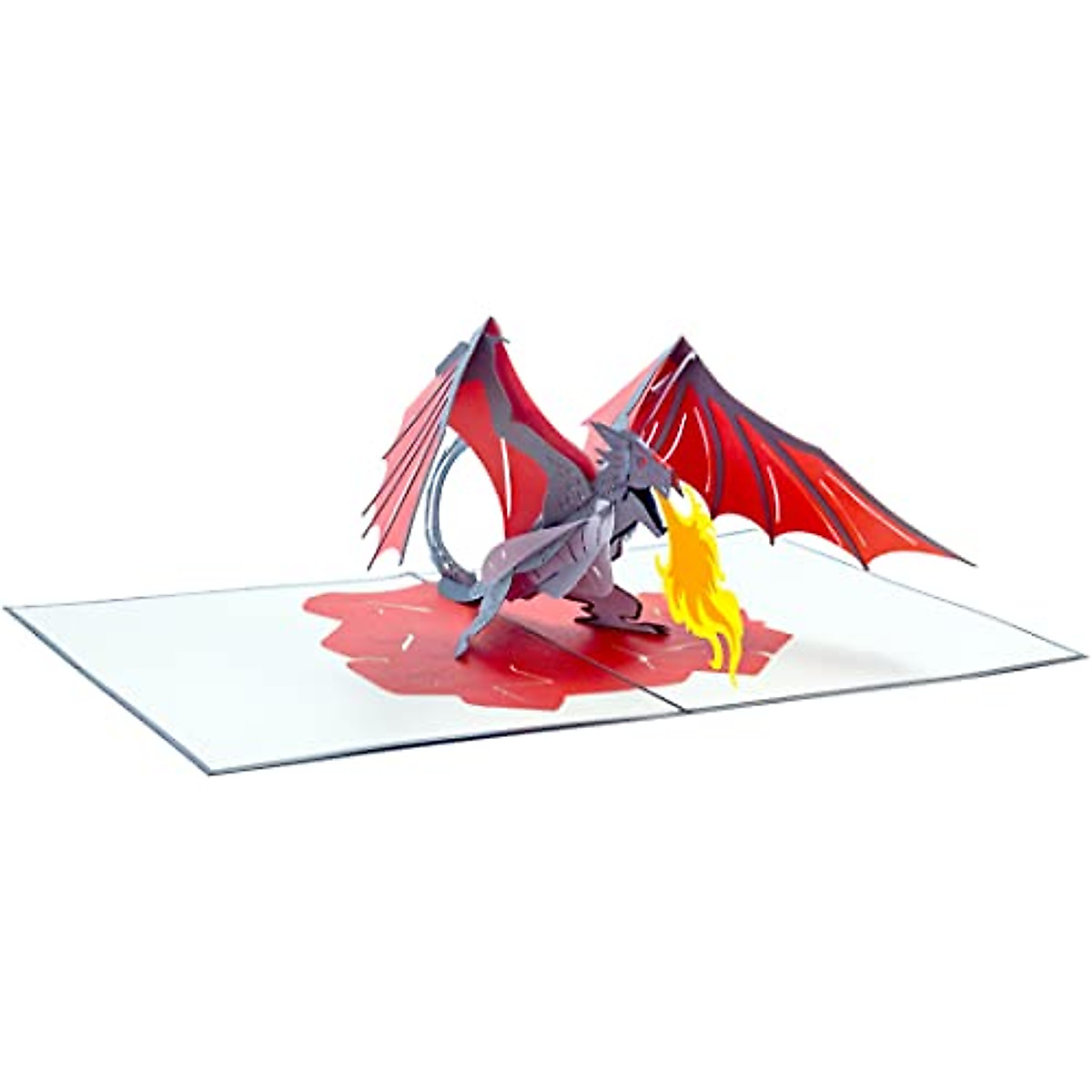 WOWPAPERART Dragon Fire - 3D Pop Up Greeting Card For All Occasions - Birthday, Love, Christmas - Ultimate Card for Dragon Lovers
