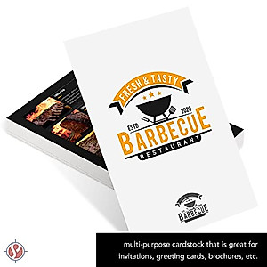 Half Letter Size Cardstock – Great for Business Documents, Letters, Arts, Prints and Crafts, Printing and Writing | 8.5” x 5.5” | Bright White 65lb Cover (176gsm) Card Stock | 100 Sheets per Pack