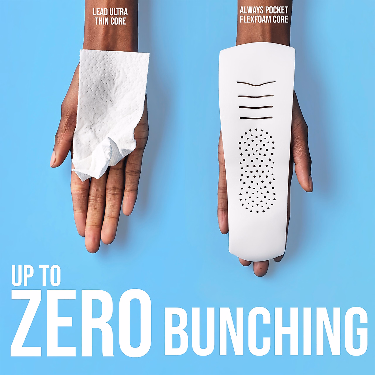 Always Pocket Feminine Pads for Women with FlexFoam, Size 2, Heavy Flow, with Wings, Unscented, 20 Count