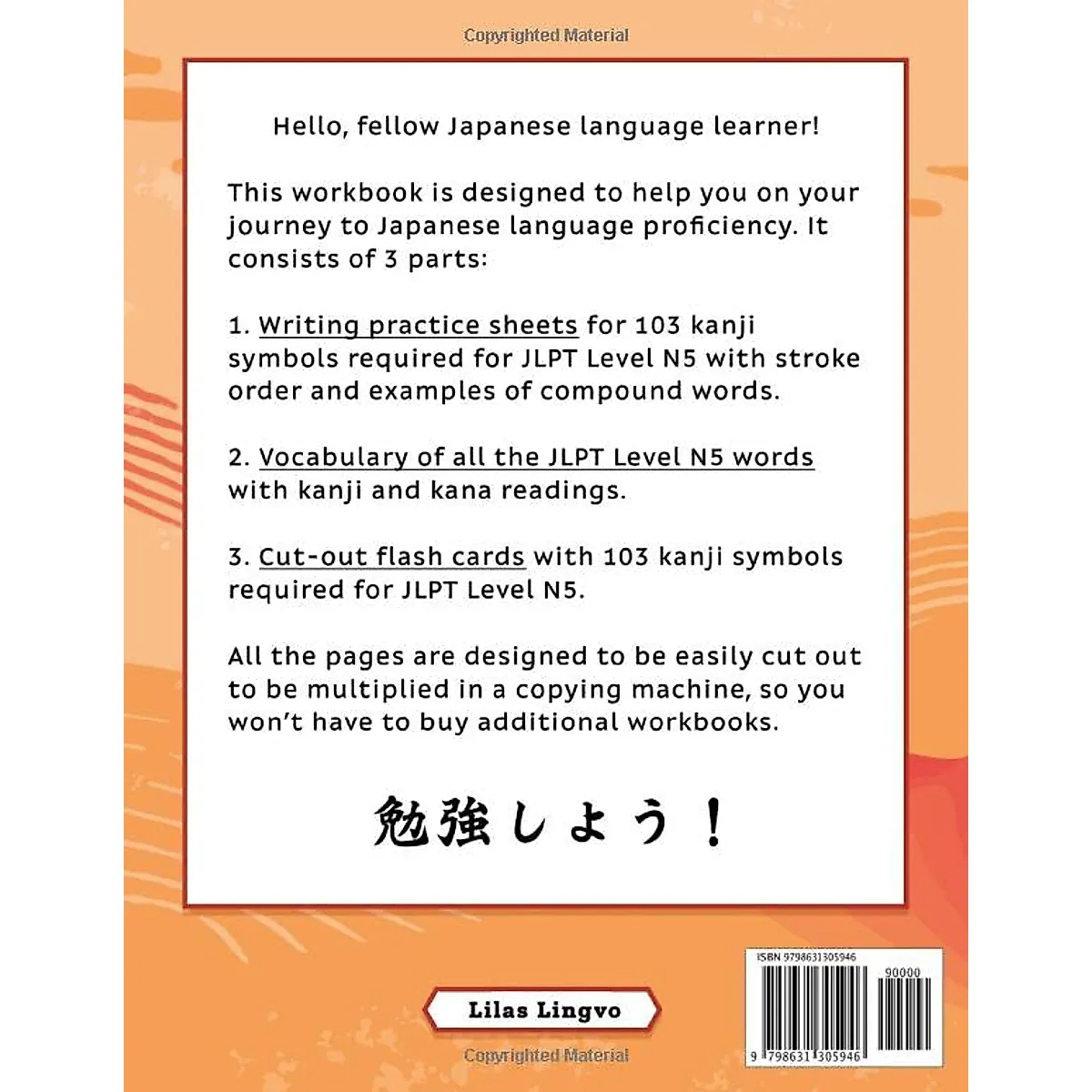 3-in-1 JLPT N5 Kanji Workbook: Japanese language for beginners: Kanji writing practice sheets with stroke order, JLPT Level N5 vocabulary words list ... test preparation (Japanese Writing Workbooks)