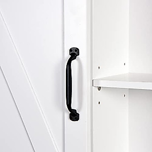 Bathroom Wall Mounted Cabinet with Sliding Doors, Farmhouse Wood Hanging Cabinet, Rustic Medicine Cabinets with Adjustable Shelf Over The Toilet, Bathroom Wall Cabinet for Kitchen, Bathroom (White2)