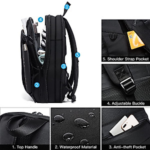 BANGE Slim Laptop Backpacks 17.3inch,Expandable Business Work Backpack for Men and Women (Large)…