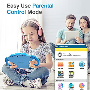 Tablet for Kids 7 Kids Tablet for Toddlers Tablet, 64GB Children Tablet, Kids Edition Tablet for Toddler Learning Tablet for Boys Girls with WIFI, Dual Camera, Touch Screen, Parental Control, Netflix