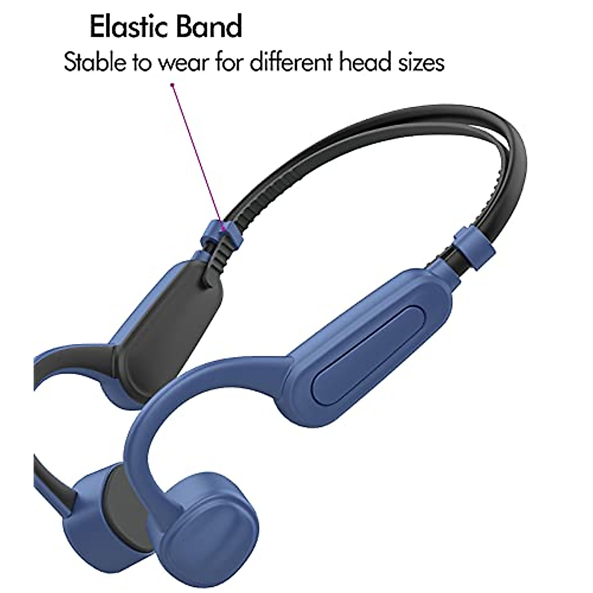 IP68 Underwater Waterproof Swimming Headset Bone Conduction Earphone with MP3 and Bluetooth for Swimmers Open-Ear Elastic Band (Black)