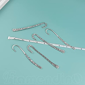 Framendino, 12 Pack Metal Bookmark Hairpin Hook Antique Tibetan Silver Carved Hook Bookmarks with Loop for Crafting
