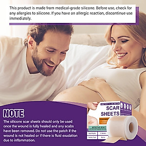 Silicone Scar Sheets,Silicone Scar Tape,Scar Tape For Surgical Scars,Silicone Scar Removal Strips For Surgical,C-Section,Tummy Tuck,Keloid Scars(1.6"X 59" Roll-1.5M) Keloid Bump Removal