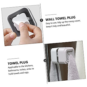 Beatifufu 4pcs Nail Towel Rack Kitchen Towel Holder Bathroom Wall Hanger Wall Mount Clothing Rack Punch- Towel Plug Coat Hangers Hook Bathroom Towel Plug Wall-Mounted Abs