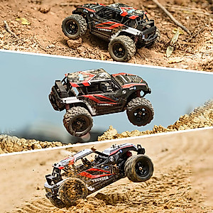 MaxTronic RC Cars,High Speed Remote Control Car for Adults,1:18 Scale 36 KM/H 4WD Off Road RC Monster Truck,All Terrain Electric Cars Two Rechargeable Batteries Included for Boys Girls