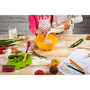 Kuhn Rikon Kinderkitchen Kids Mixing Set | Pig Mixing Bowl, Rooster Whisk & Goose Stirring Spoon | Child-Friendly Kitchen Tools for Real Cooking