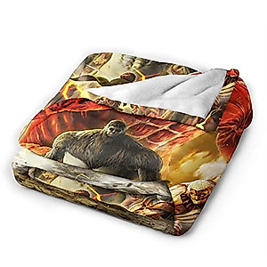 Anime Throw Blanket Levi Ackerman Throw Blanket Ultra-Soft Flannel Blanket