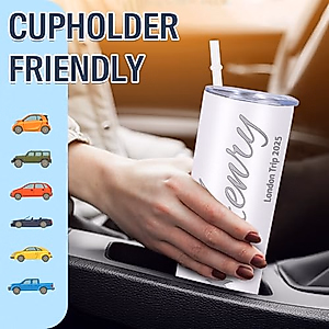 Personalized Beach Vacation Tumbler Gifts Girls Trip Family Travel Stainless Steel Tumbler with Lid and Straw Insulated Weekend Group Travel Coffee Mug Graduation Trip Birthday Gifts for Women Men Mum