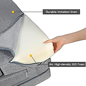 Stonehomy 4 Inch Thick Foldable Mattress Twin XL Size, Portable Folding Out Couch Sofa Bed with Handle for RV, Living Room and Car, 78.7x39.4 Inches