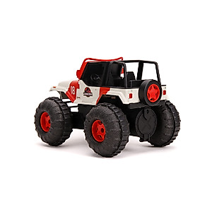 Jada Toys Jurassic World 10.5" Jeep Wrangler Water and Land RC Radio Control Cars, Toys for Kids and Adults