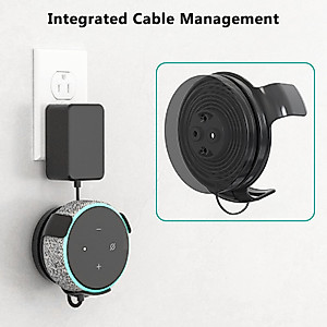 WALI Wall Mount for Echo Dot 3rd Generation, Speaker Bracket Holder with Cable Management for Dot 3rd GenerationSmart Home Speaker Assistant (SWM-EH-03B), Black