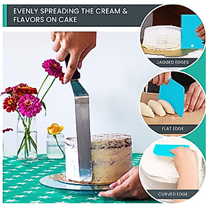 RFAQK 150PCs Cake Pan Set for Baking + Cake Decorating Supplies: 3 Round Non Stick Springform Pan Set (4, 7, 9 inches),24 Icing Tips,Cake Leveler–Multi-functional Leak-Proof Cake Pans & eBook