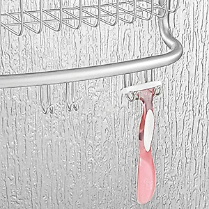 mDesign Over Door Shower Caddy – Practical Metal Shower Shelves with no Drilling Required – Hanging Shower Storage Baskets for All Shower Accessories on 2 Tiers – Chrome