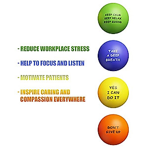 KDG Motivational Stress Balls(4 Pack) for Kids and Adults,Stress Relief Balls with Quetos to Relieve Anxiety and Manage Anger as Gift…