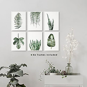 Plant Prints Unframed Posters Wall Art for Living Room Decor, 8x10 Poster Canvas Prints Set of 6, Botanical Prints Wall Art Leaf Posters Sage Green Decor