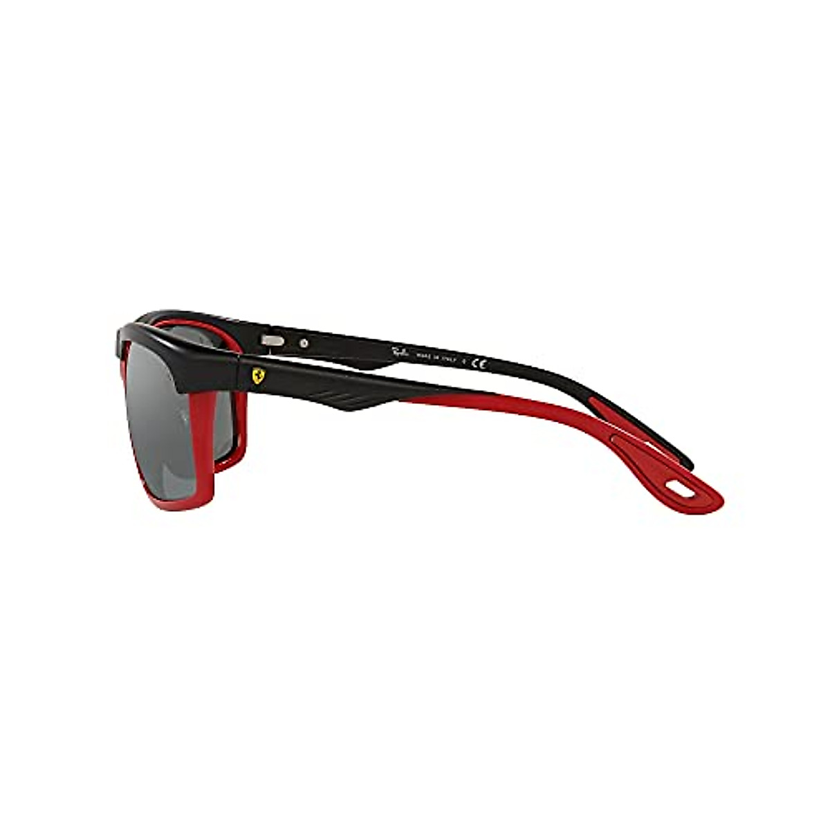 Ray-Ban Rb4363m Scuderia Ferrari Collection Aviator Sunglasses, Matte Black On Red/Grey Mirrored Silver, 61 mm