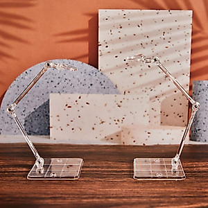 Jetec 9 Pieces Action Figure Display Holder Base Clear Action Figure Display Stand Doll Model Support Stand Action Figures Doll Display Holder Compatible with HG RG SD SHF Gundam 1/144 Toy