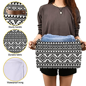 TropicalLife Storage Basket Aztec, Large Collapsible Ethnic Zigzag Storage Cube Bin Kids Toys Storage Organizer for Closet Shelf Nursery Bedroom Decor