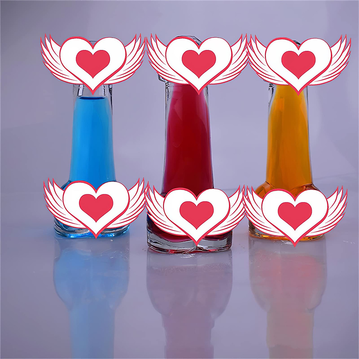 Ricawa Creative Wine Glasses - Wine Glasses Set of 6 - Funny Novelty Stem Shape Cocktail Wine Glass for Bars Night Clubs Bachelorette Party Birthday Decor