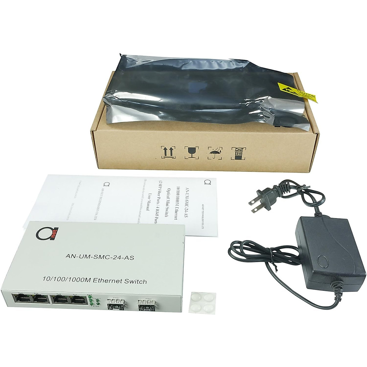 2 x Open SFP Slot + 4 x UTP Cat5e/Cat6 10/100/1000 Copper Ports - Gigabit Ethernet - Fiber Media Converter - Mini Switch - AutoSensing - SFP Slot Supporting Any Mini GBIC/SFP Gigabit Type