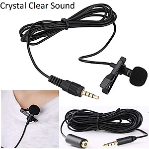 Socialite 3.5 mm Magic Microphone Clip On Lapel Lavalier Mic for Mac, PC, Compatible with iPhone Android Podcasting Recording Streaming incl Extra Long 6.5 Ft Extension Cable Just Plug and Play