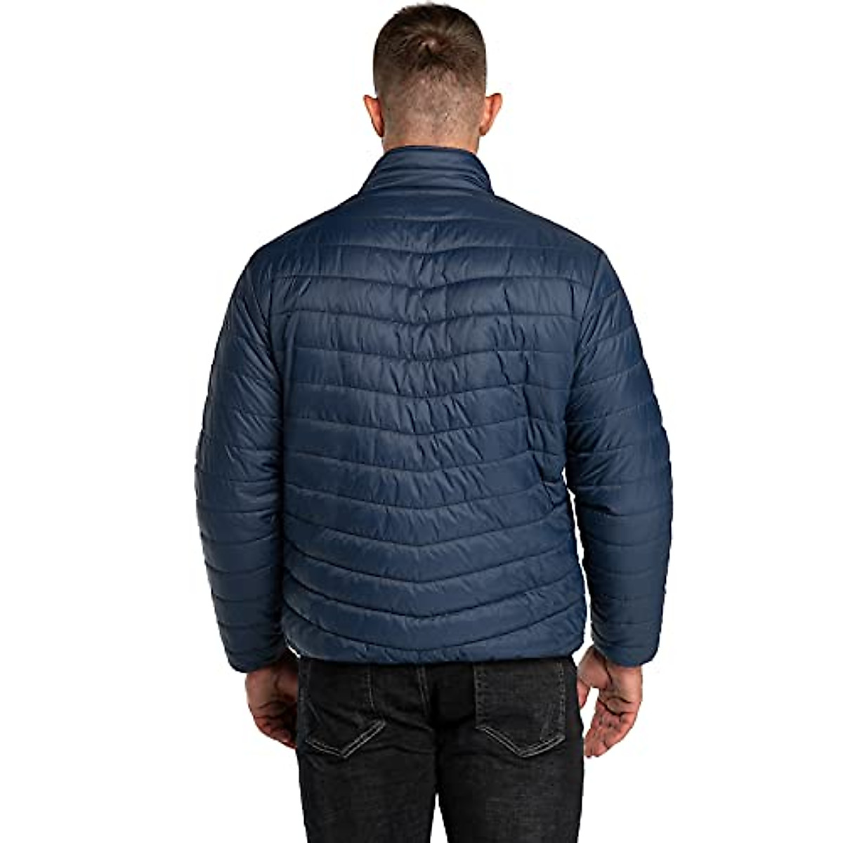 33,000ft Men's Lightweight Packable Insulated Puffer Winter Jacket, Water-Resistant Warm Quilted Down Alternative Puffy Coat