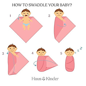 Muslin Swaddle Baby Blankets for Boys and Girls (Pack of 5), Newborn Baby Swaddles Receiving Blankets for 0-3 Months, Baby Essentials Gifts, Haus and Kinder Floral print Cotton Muslin Swaddle Blankets