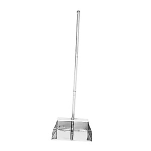STOBAZA Stainless Steel Trash Shovel Kitchen Cleaning Shop Dustpan Long Handle Dustpan Upright Dust Pan Upright Lobby Dust Pan Industrial Dust Pan Handheld Garbage Dustpan Handled Silver