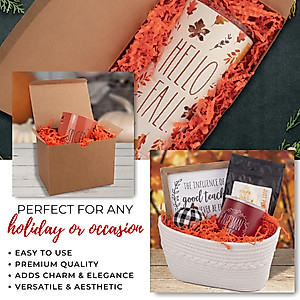 MagicWater Supply Crinkle Cut Paper Shred Filler (4 oz) for Gift Wrapping & Basket Filling - Orange