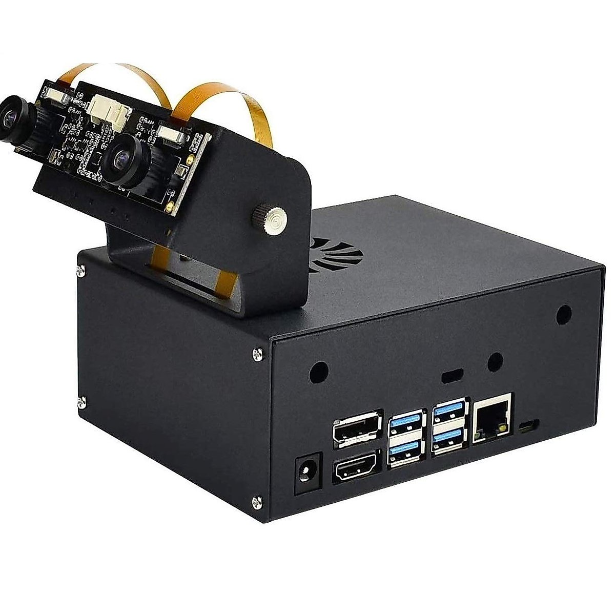 waveshare Metal Case (C) Enclosure for Jetson Nano Developer Kit and B01 Version with Camera Holder,Reset,Power Buttons Compatible IMX219 Series Camera,Wireless-AC8265,Cooling Fan