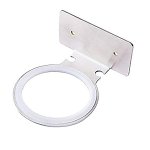 Bathroom Hair Dryer Holder Wall Mount, 3M Self-Adhesive or Drilling Stainless Steel and Rubber Padding Bathroom Organize Stand