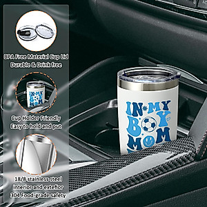 Gusgopo Boy Mom Gifts - 20 Oz In My Boy Mom Era Tumbler Set, Stainless Steel Mother Cup for Women Her