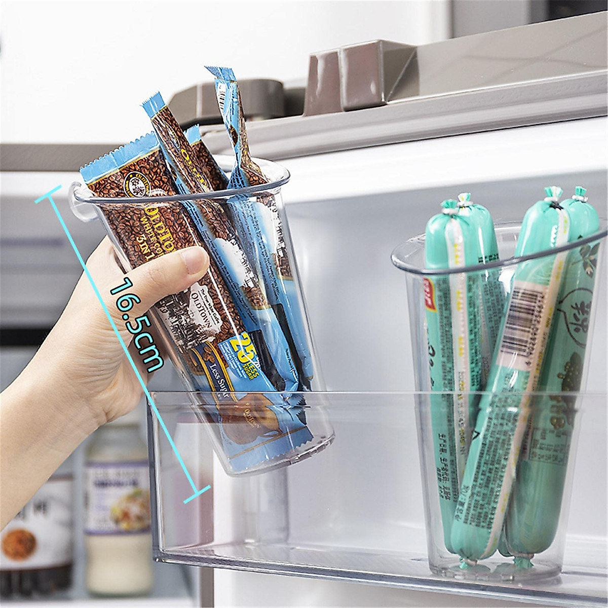 Set of 5 Refrigerator Storage Compartments - Refrigerator Storage Containers - Kitchen Pantry, BPA-Free Freezer Storage Containers Set of 5 Fridge Containers, Food Cabinet for Kitchen Hinaa