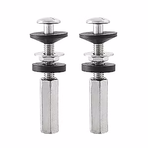 Rierdge 2 Pcs Toilet Tank to Bowl Bolts Kit, Universal Heavy Duty Stainless Steal Toilet Tank to Bowl Bolts with Rubber Washers and Extra Long Nuts