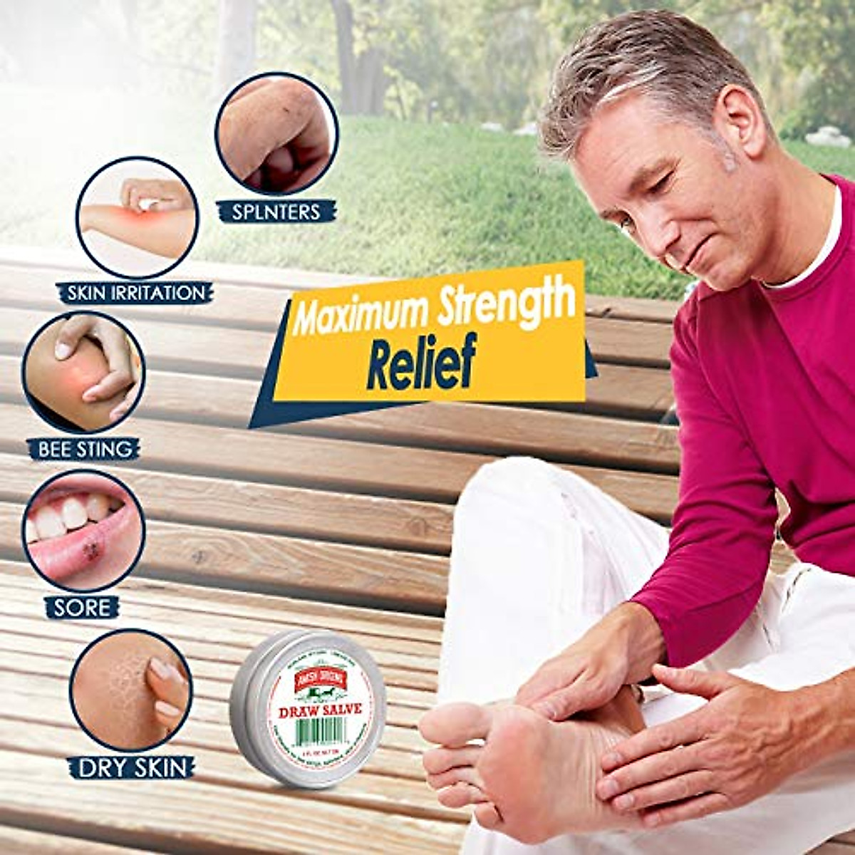 Drawing Salve Ointment 1oz, ingrown Hair Treatment, Boil & Cyst, Splinter Remover, Bug and Spider Bites, bee Sting, Mosquito bite Itch Relief, Poison Ivy, by Owell Naturals