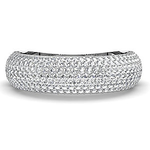 Dazzlingrock Collection 0.90 Carat (ctw) 18k Round Diamond Wedding Band for Women Ring, White Gold, Size 7